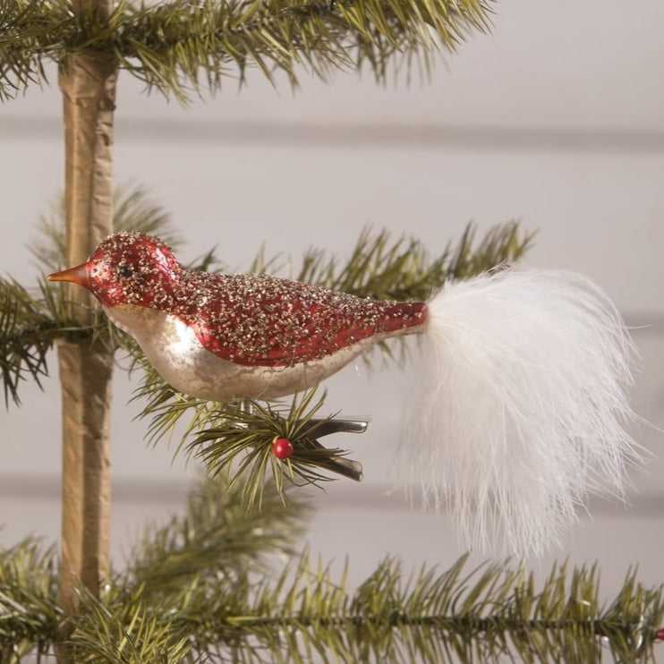 Sparkle Red Bird Clip Ornament by Bethany Lowe Designs | Stew's Incense